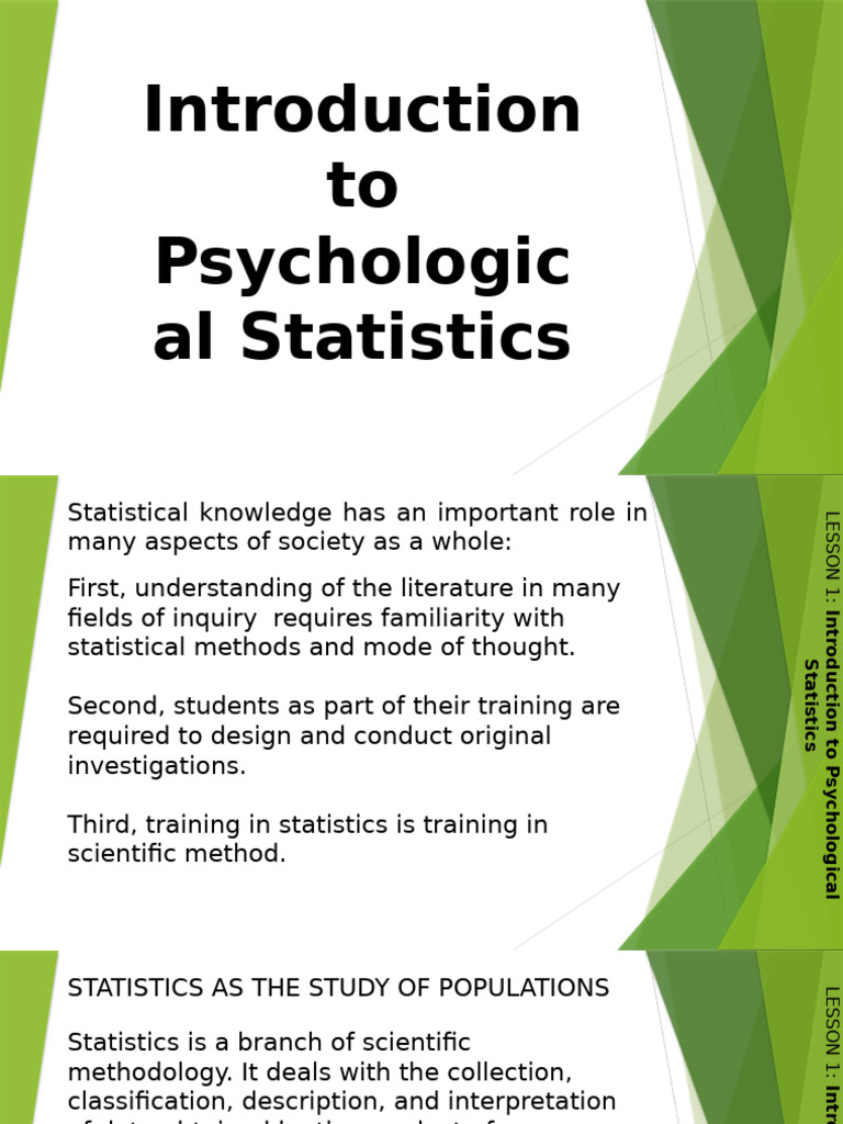 LESSON 1 Intro To Psych Stat | PDF