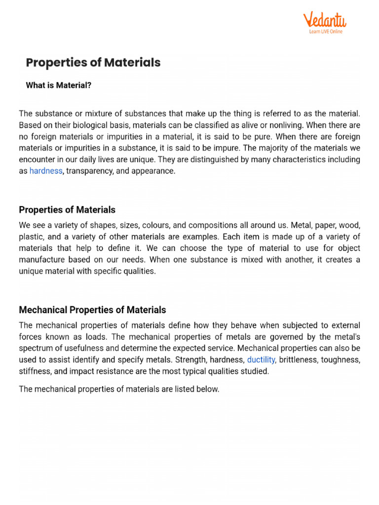 Properties of Materials | PDF