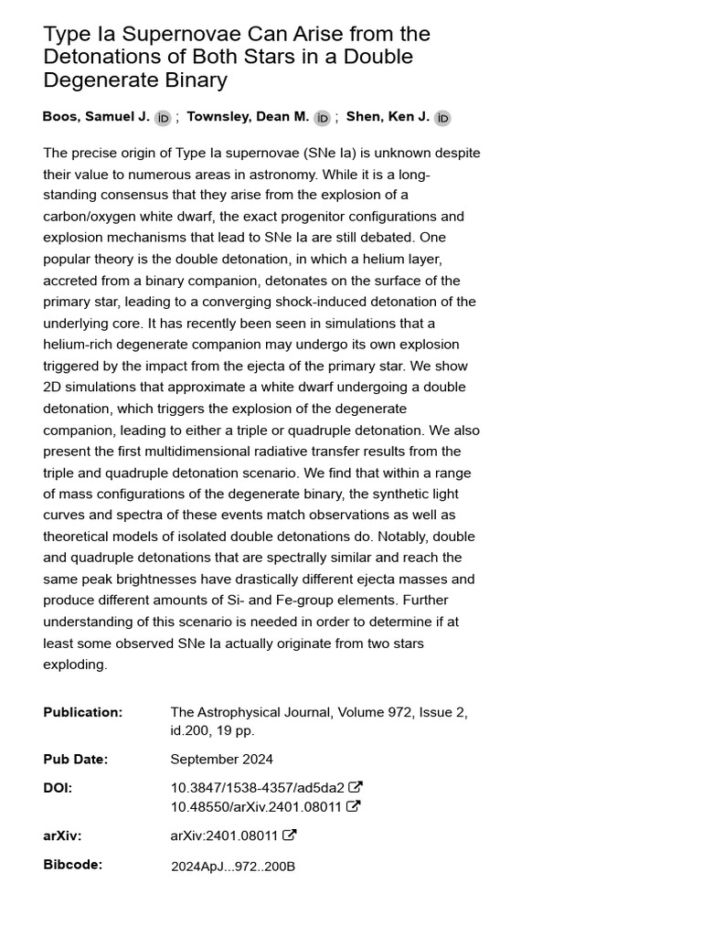 Type Ia Supernovae Can Arise From The Detonations of Both Stars in A ...