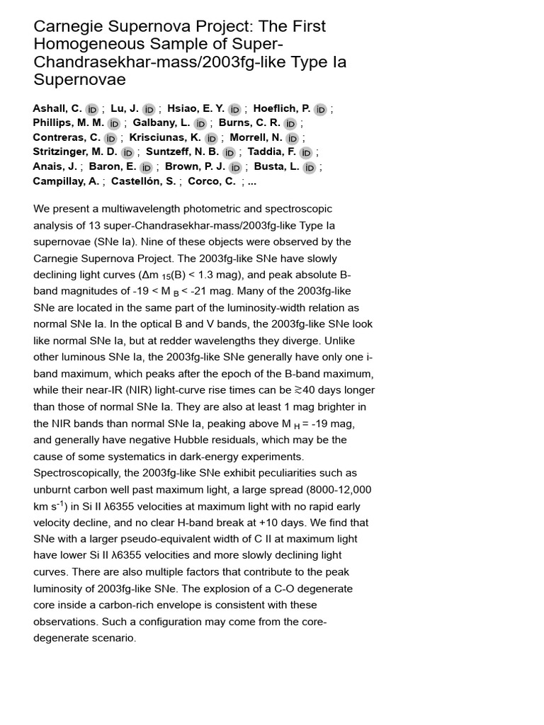 2. Carnegie Supernova Project_ The First Homogeneous Sample of Super-Chandrasekhar-mass_2003fg ...
