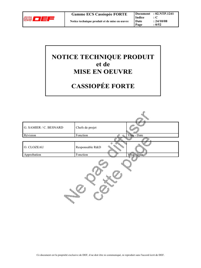 NOTICE TECHNIQUE PRODUIT Et de MISE EN OEUVRE ... - DEF | PDF