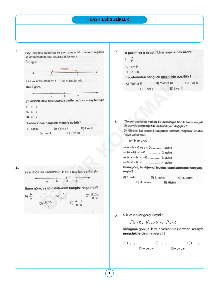 7-Basi̇t Eşi̇tsi̇zli̇kler | PDF