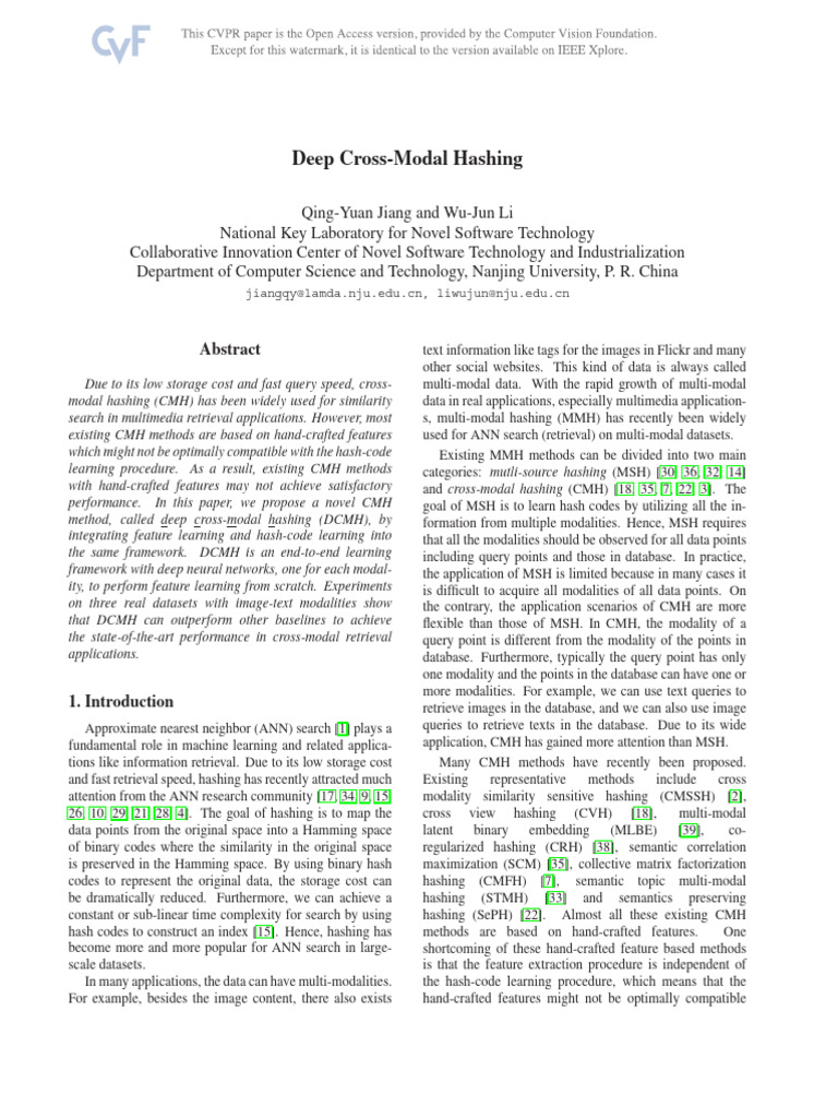 2017 Deep Cross-Modal Hashing | PDF