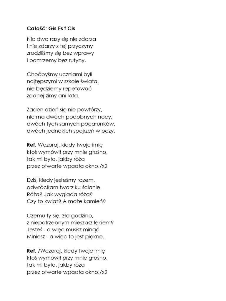 Nic Dwa Razy - Sanah | PDF