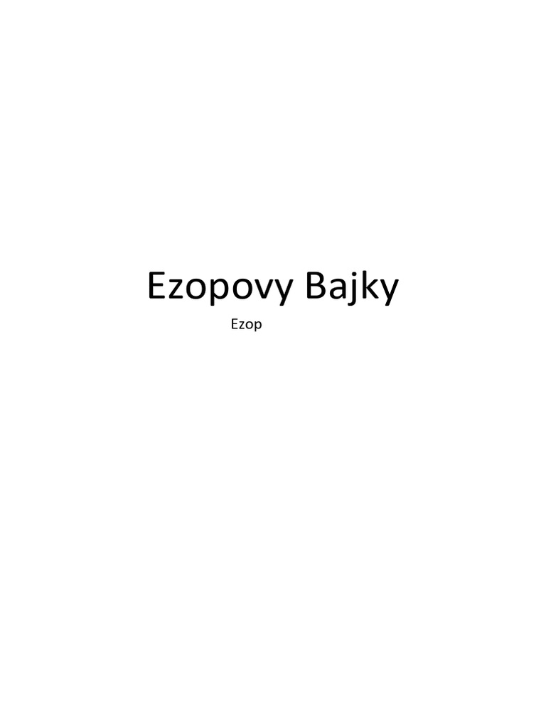 Ezopovy Bajky - Ezop | PDF