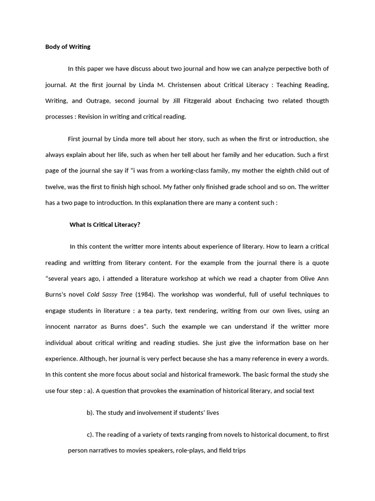Body of Writing | PDF