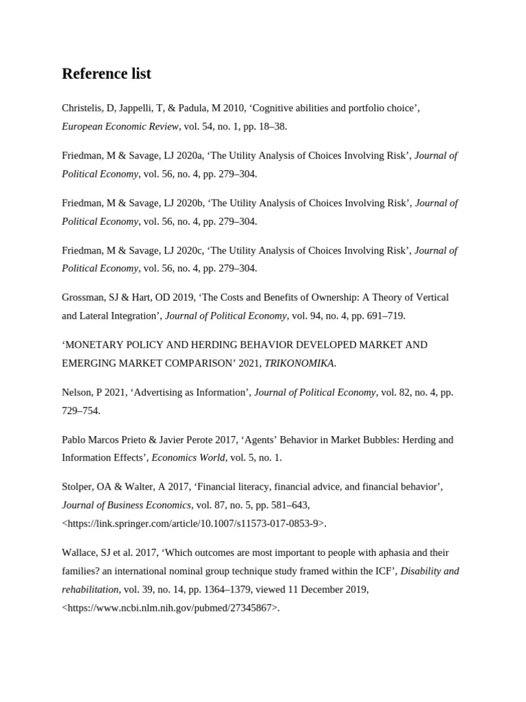 Reference list | PDF