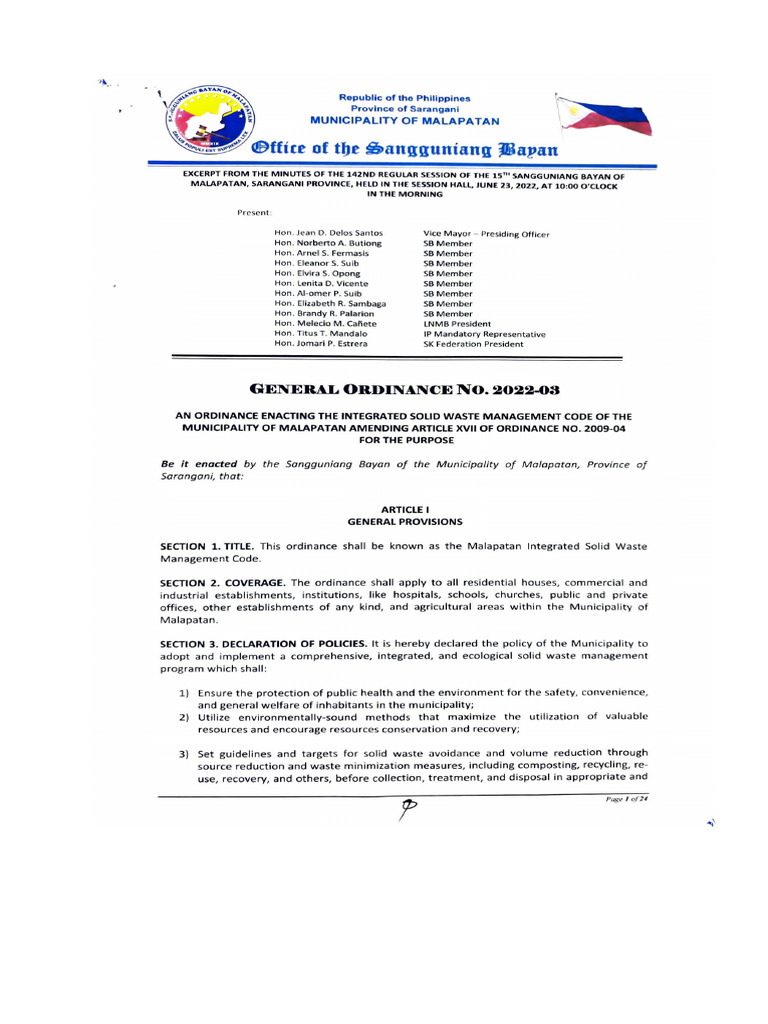SWM Ordinance | PDF