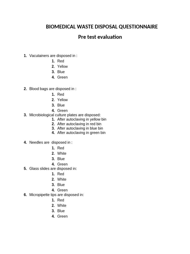 8. BMW waste disposal Questions | PDF