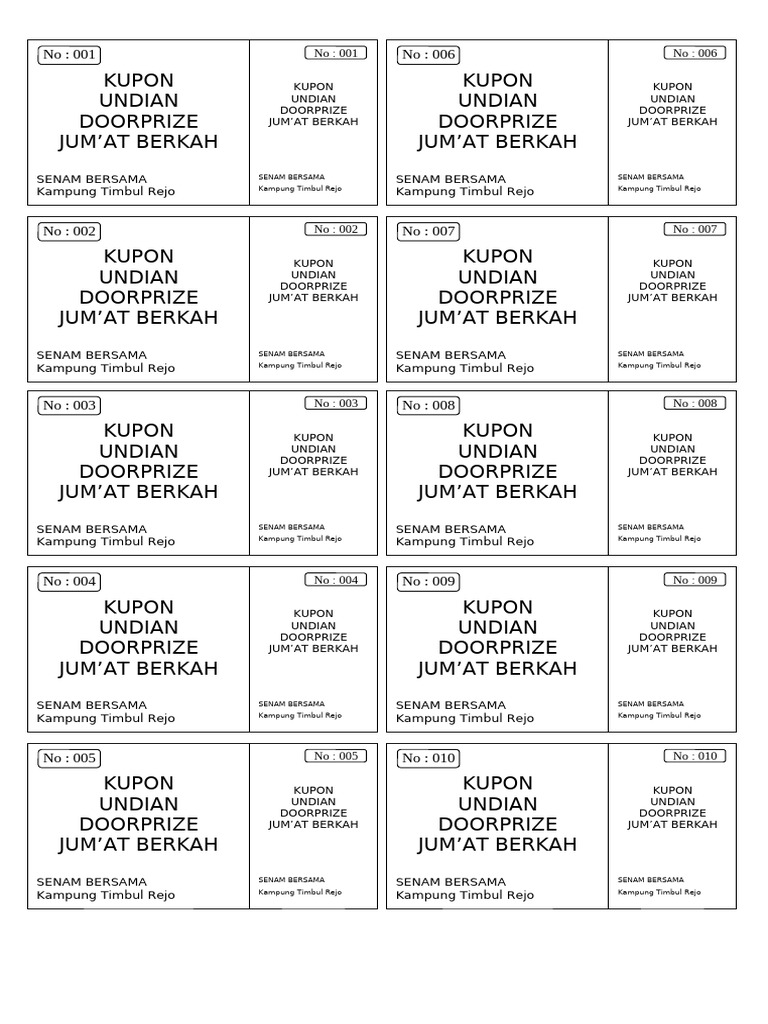 Kupon Doorprize | PDF