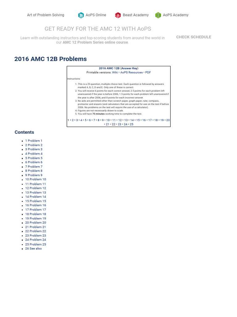 Amc 12B 2016 | PDF