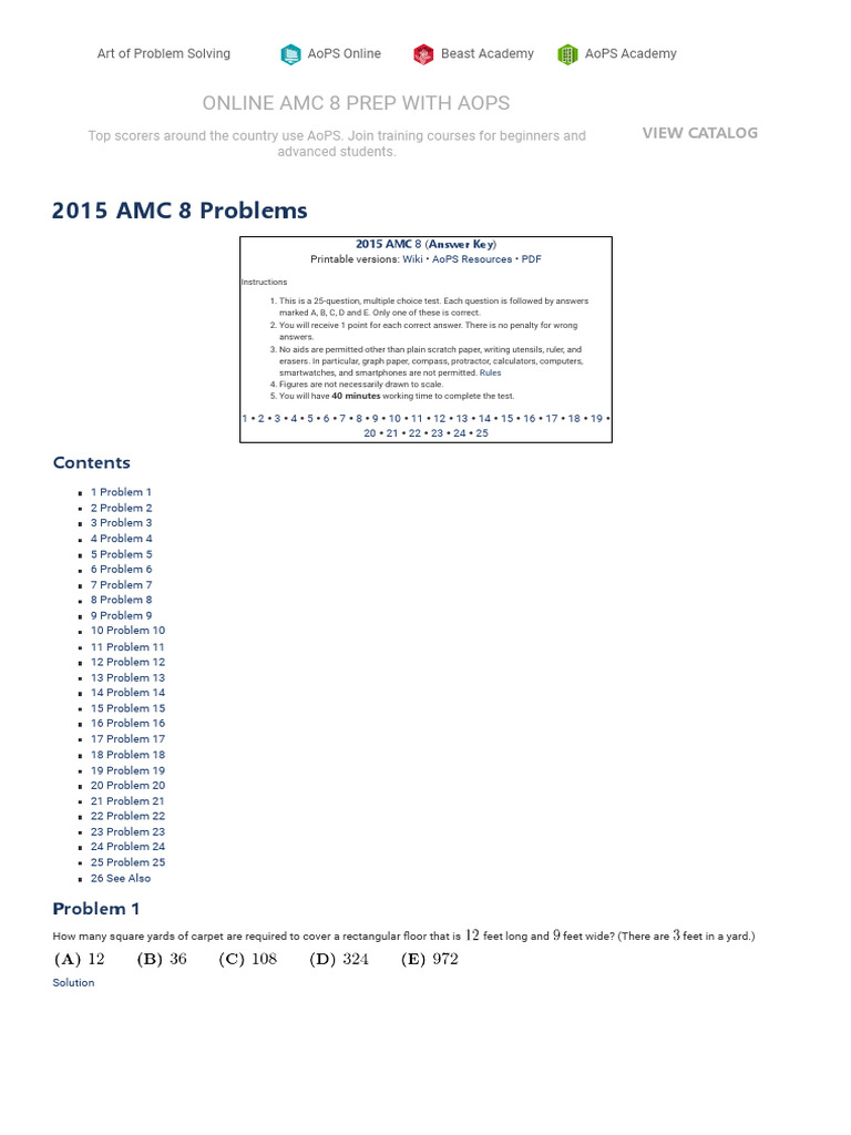 Amc8 2015 | PDF