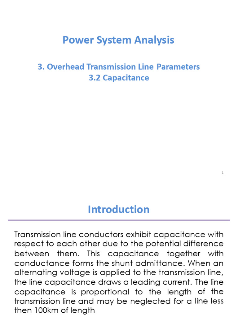 Capacitance of Electrical Transmission Line | PDF