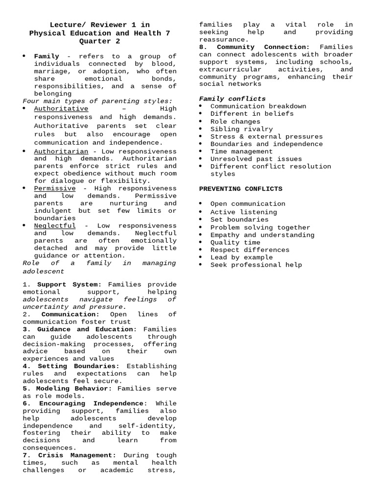 Lecture_ Reviewer 1 PE&H Q2-1 | PDF