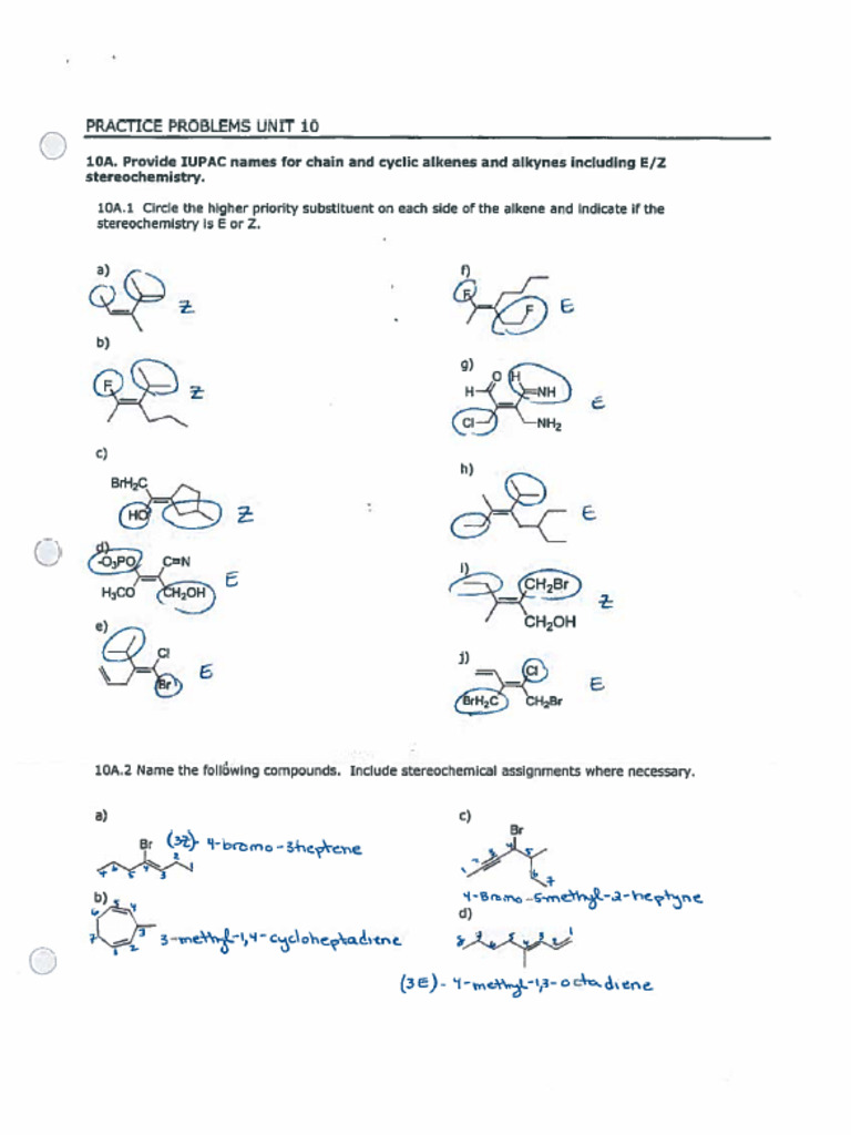 CHM241 U10 Practice Key | PDF