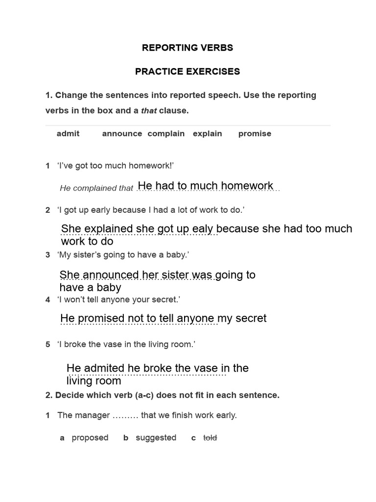 Reporting Verbs | PDF