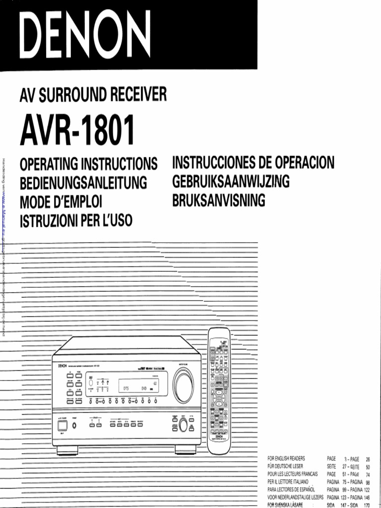 DENON AVR-1801.de - NL | PDF