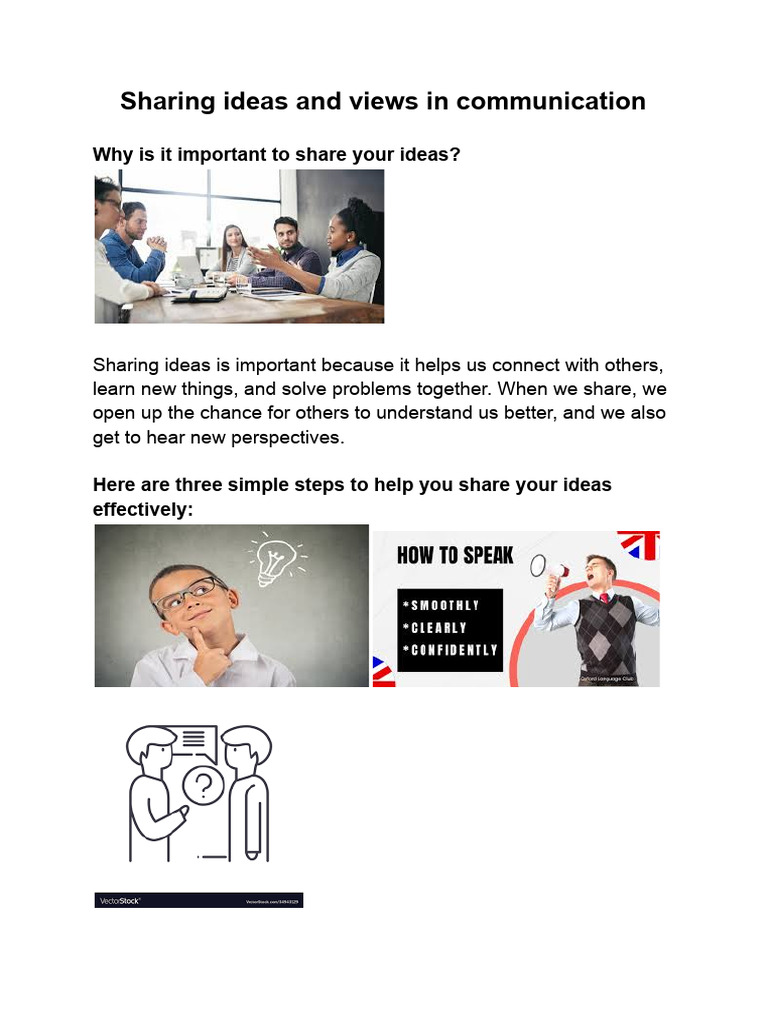 Sharing Ideas and Views in Communication | PDF