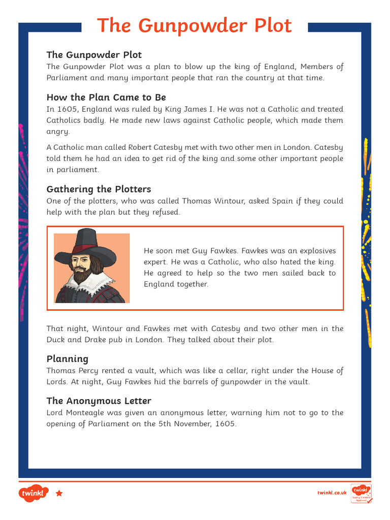 KS2 The Gunpowder Plot Differentiated Reading Comprehension Activity | PDF