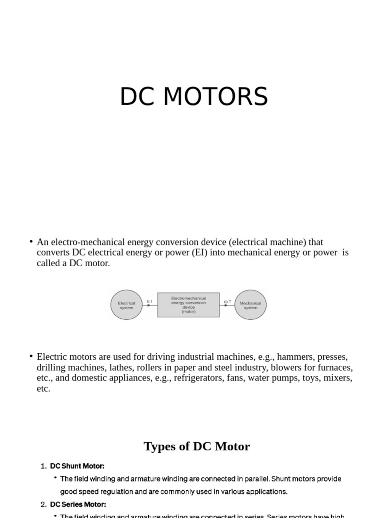 DC MOTORS | PDF