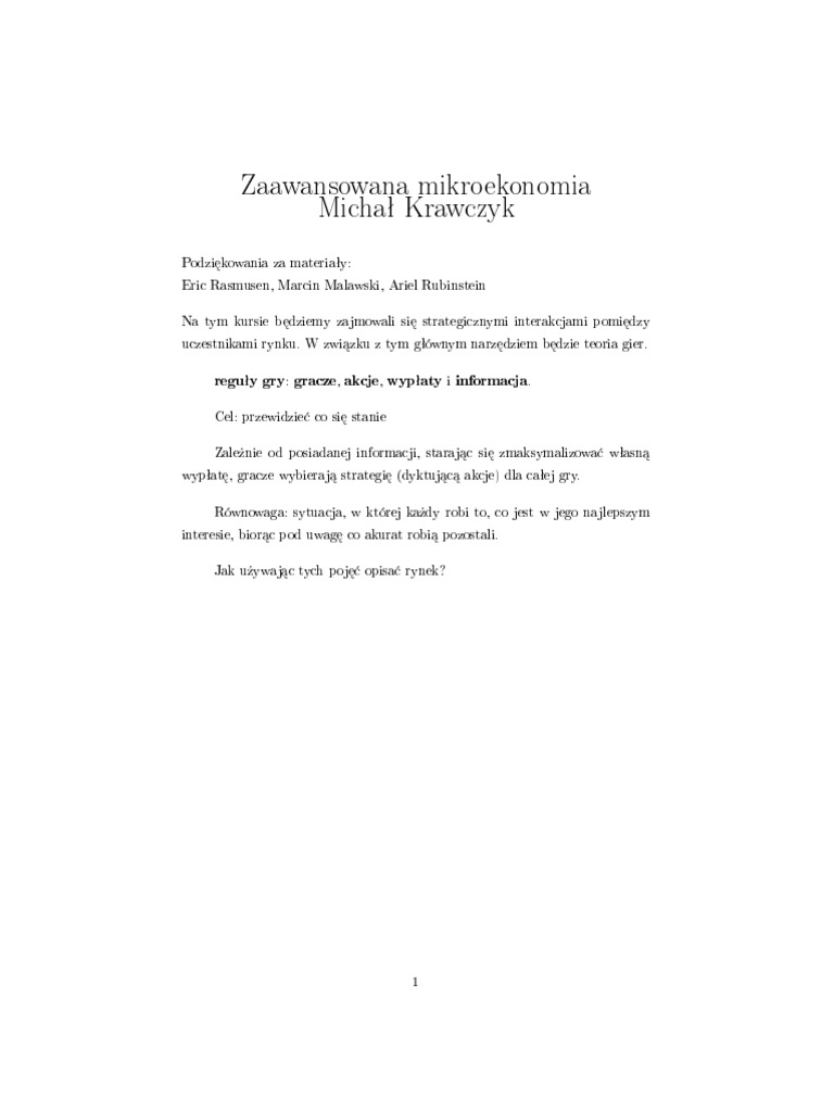 Slajdy Zaawansowane Mikro | PDF