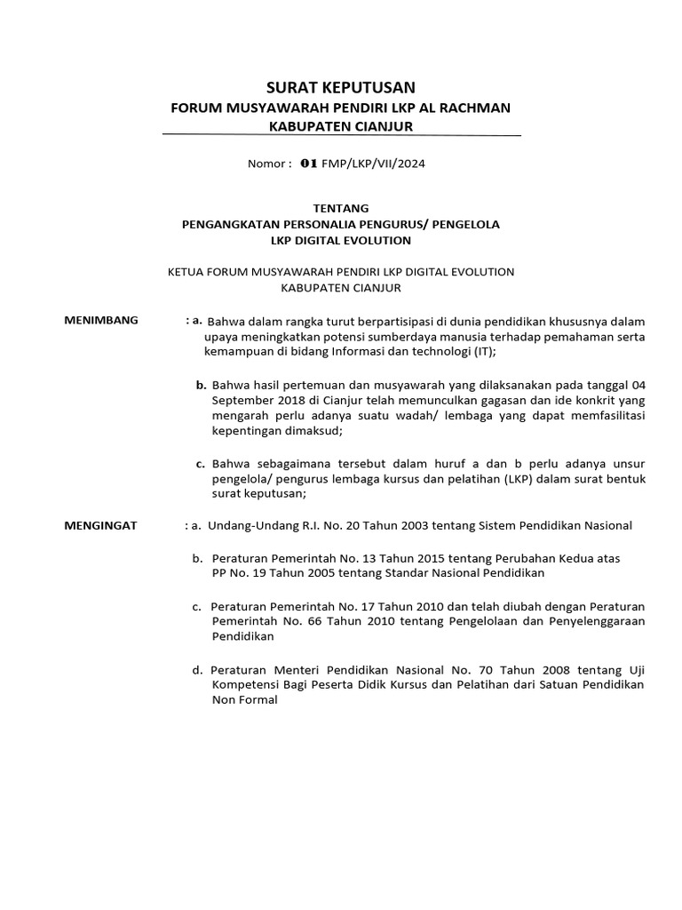 Surat Keputusan | PDF