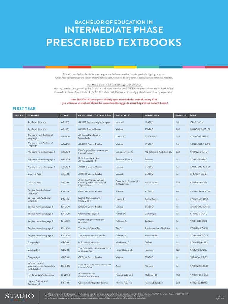 STADIO SOE Textbook BEd Intermediate Phase (Website) | PDF