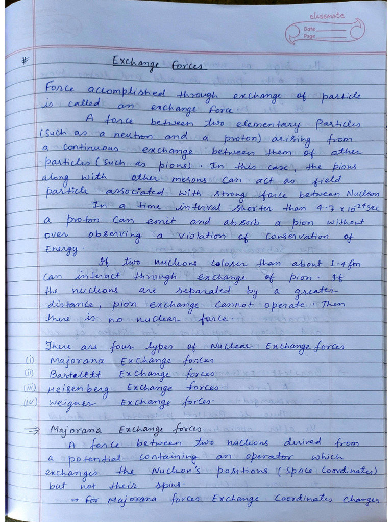 Exchange Force Handwritten Notes | PDF