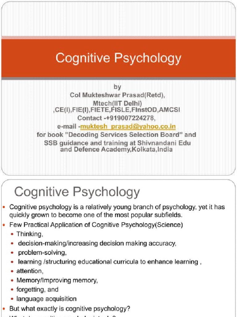Cognitive Psychology Introduction 60024765 | PDF