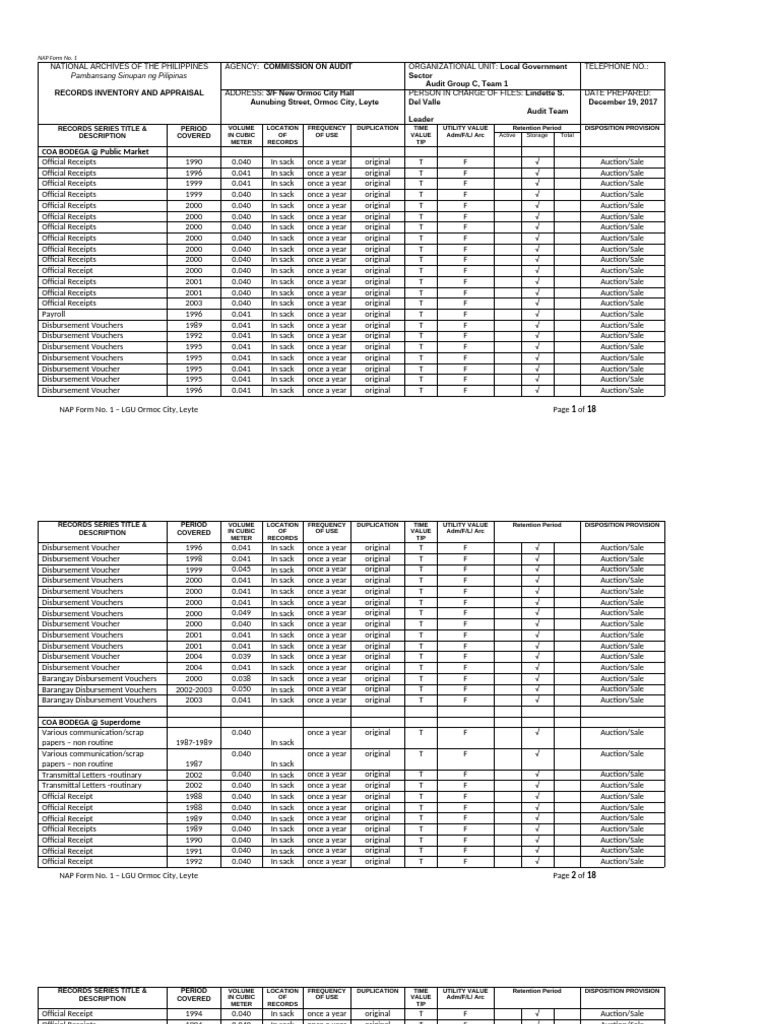 NAP Form No. 1 | PDF