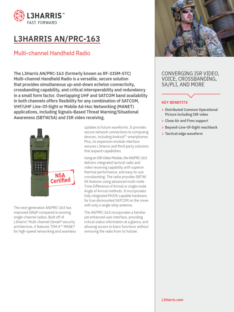 an-prc-163-multi-channel-handheld-radio-datasheet | PDF