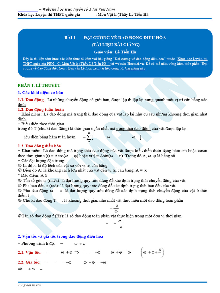 TLBG Dai Cuong Ve Dao Dong Dieu Hoa | PDF