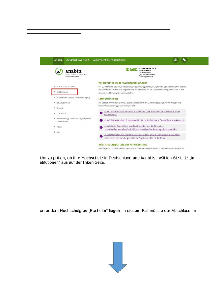 Anabin Anleitung de | PDF