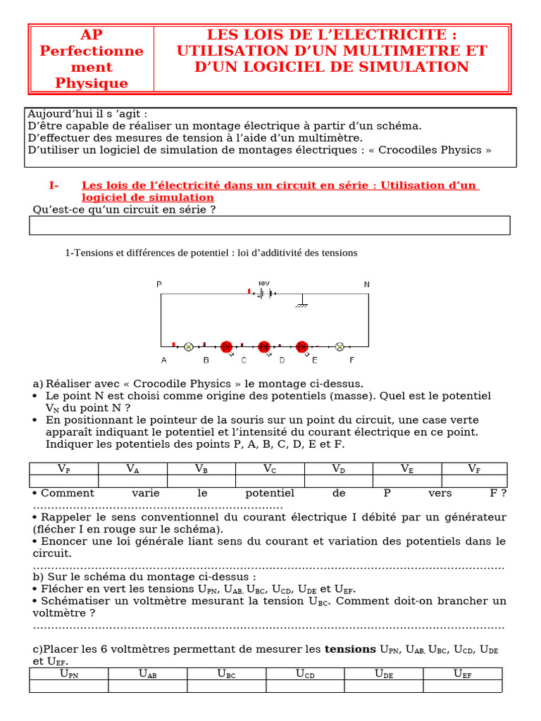 PErfectionnement Loi de L'électricité | PDF