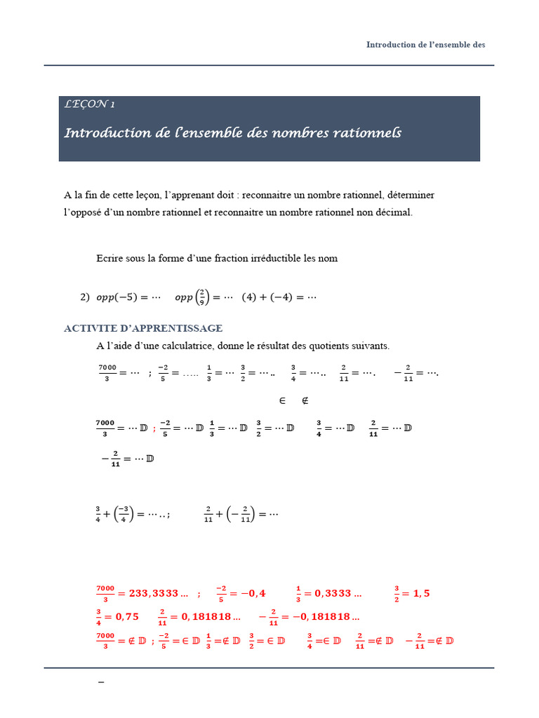 Nombre Entiers | PDF
