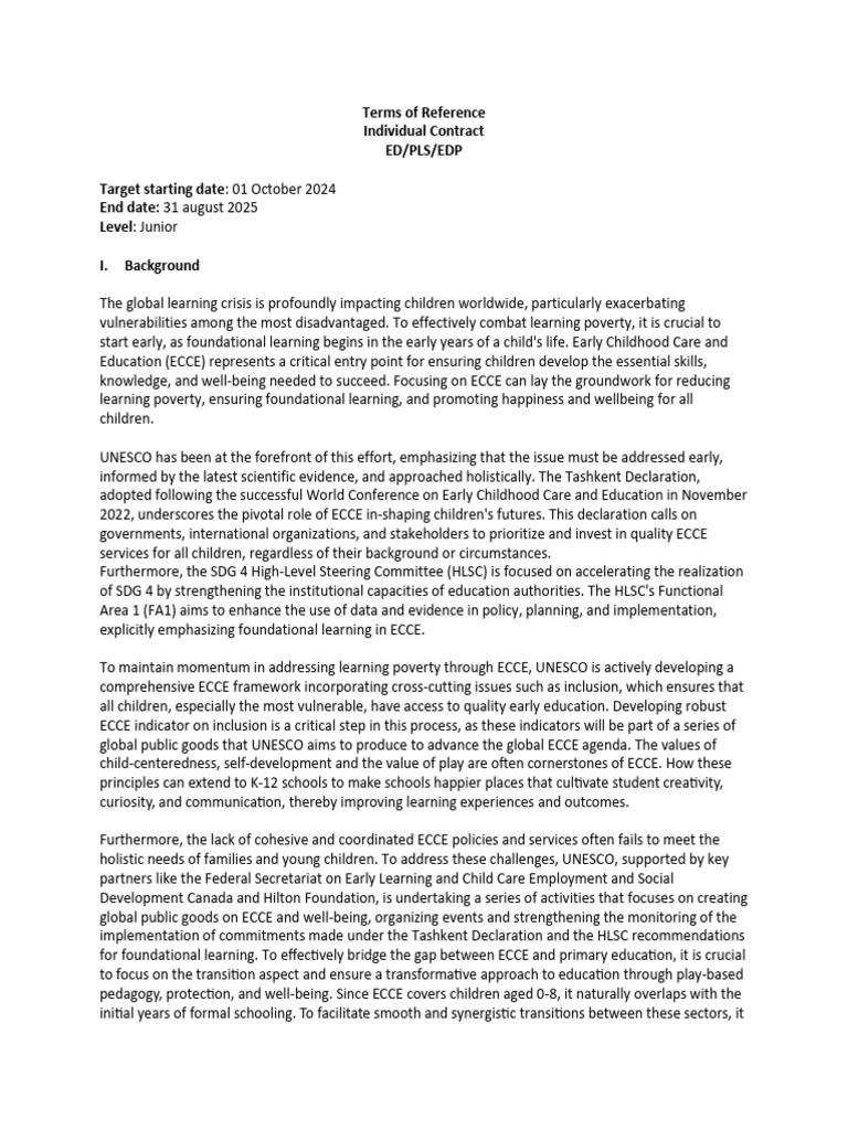 Terms of Reference 1725367722 | PDF