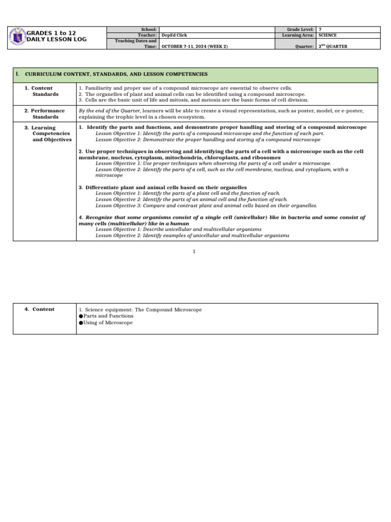 Science 7 - Q2 - Week 2 | PDF