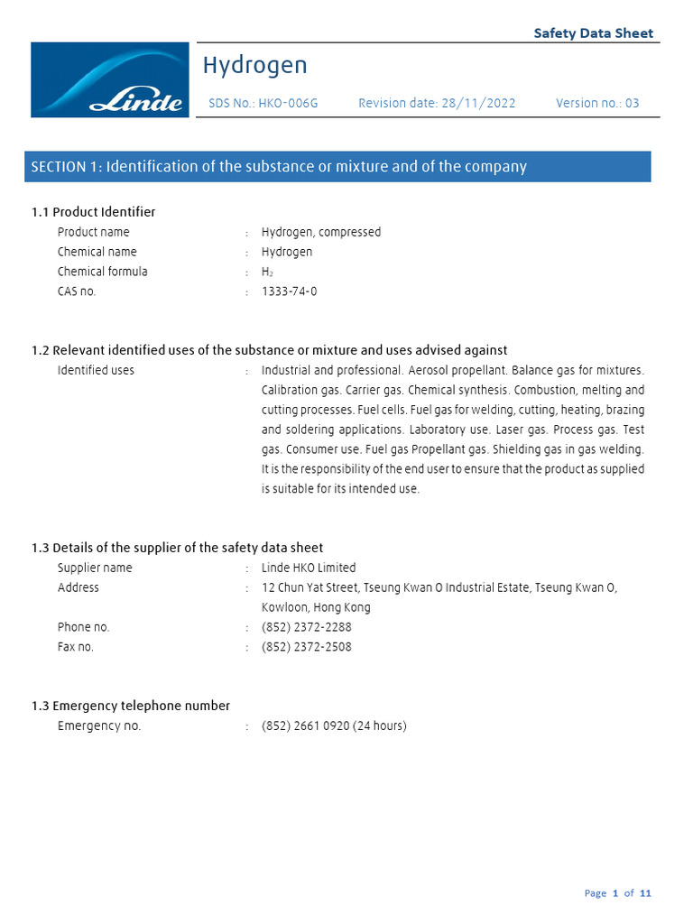 Hydrogen Compressed | PDF