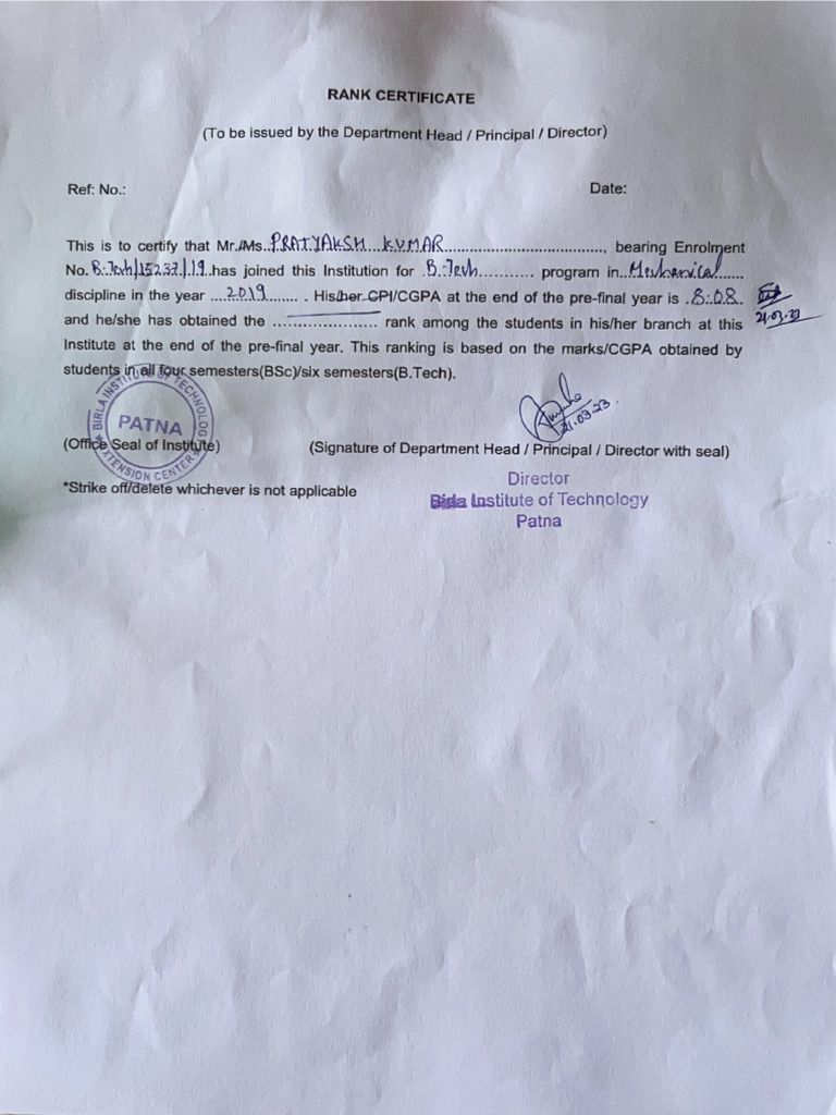Rank Card Iit | PDF