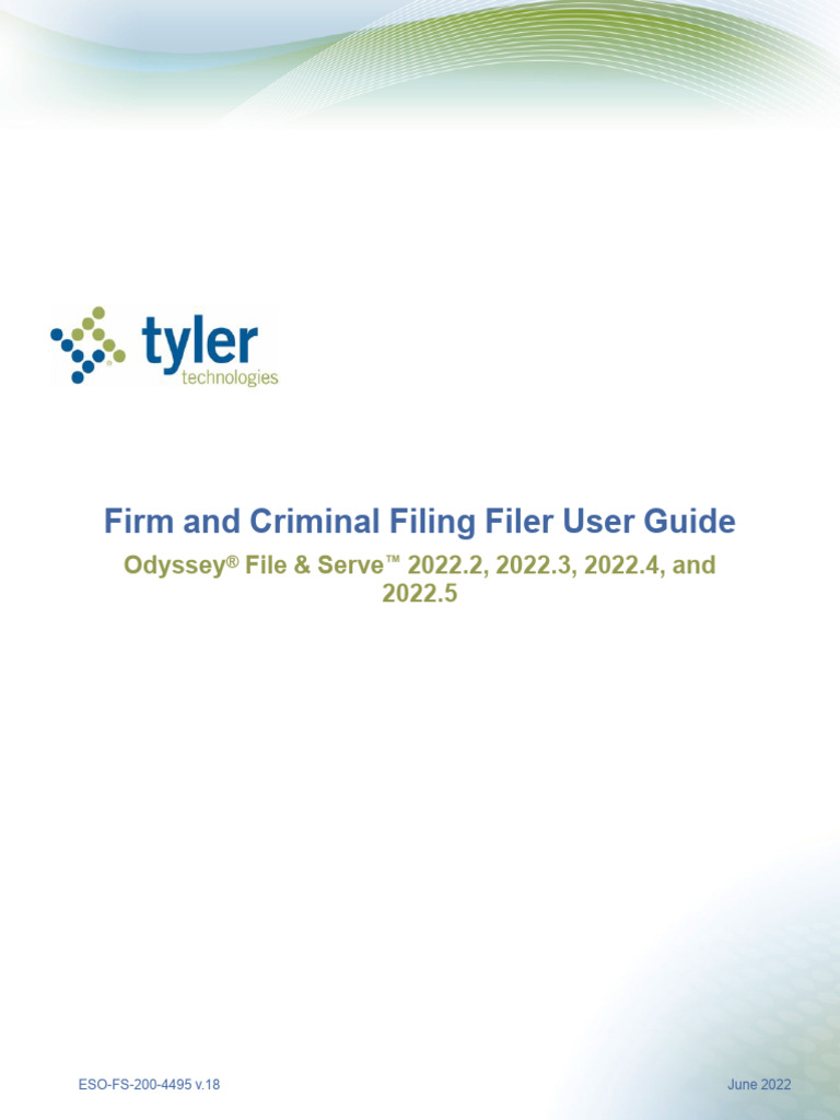Firm and Criminal Filing Filer User Guide EFSP | PDF