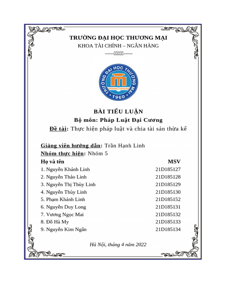 Tiểu luận PLDC nhóm 5 | PDF