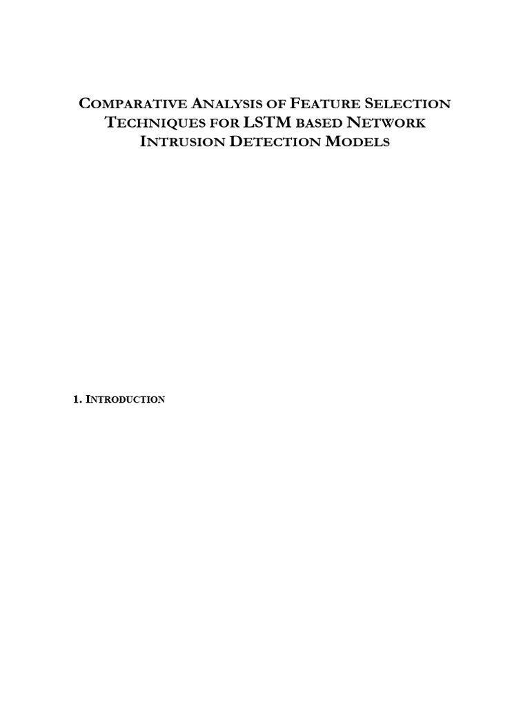 Comparative Analysis Of Feature Selection Techniques For Lstm Based