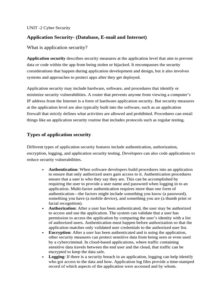 UNIT - 2 Cyber Security | PDF