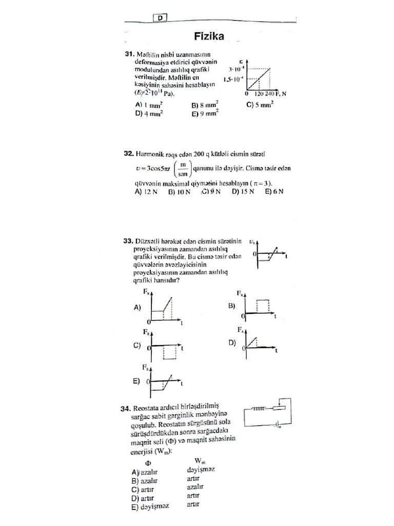 I Qrup Fizika VƏ IV Qrup Situasiya 2 Iyun 2024 | PDF