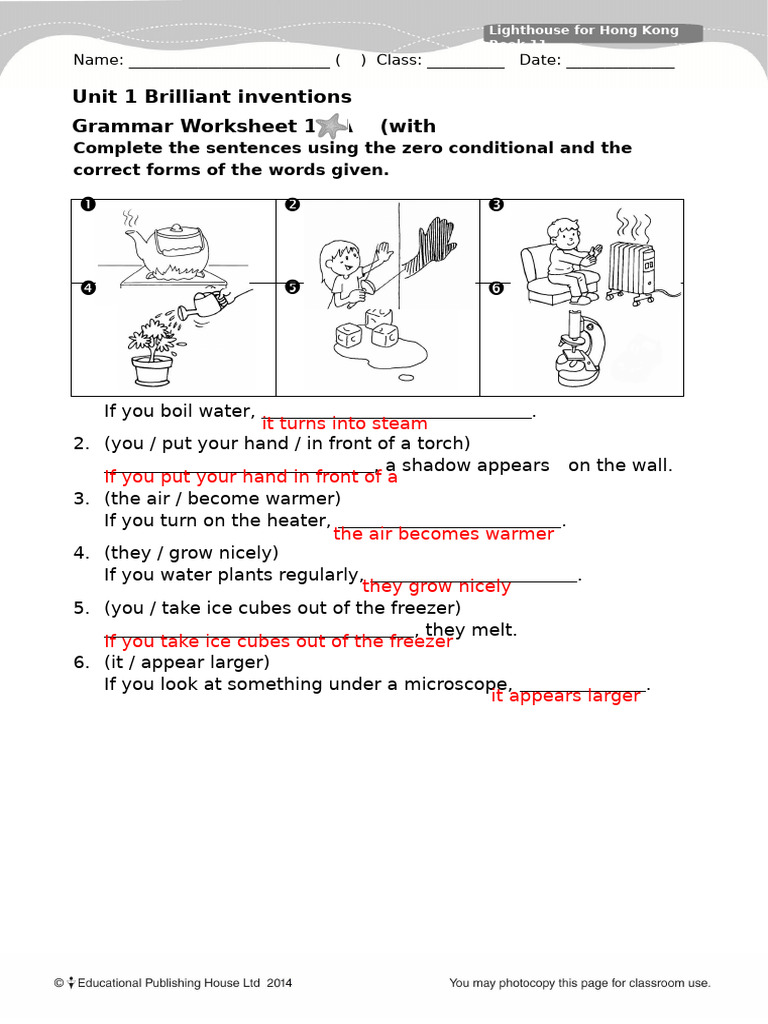 Unit 1 Brilliant Inventions Grammar Worksheet 1.1A (With Answers) | PDF