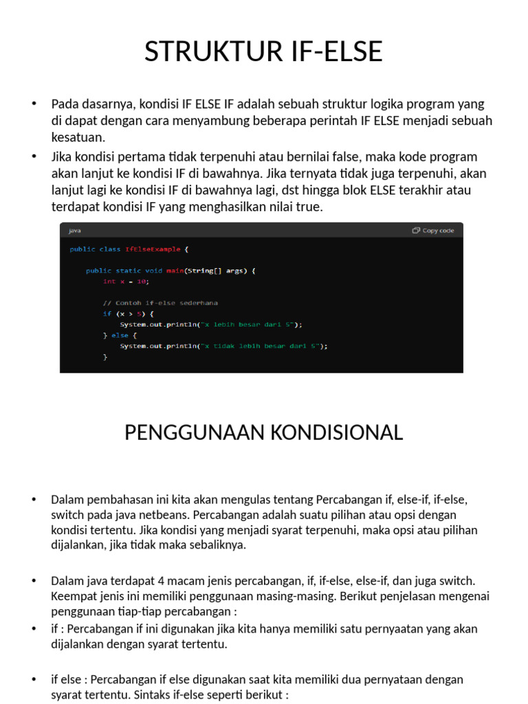 Struktur If-Else | PDF