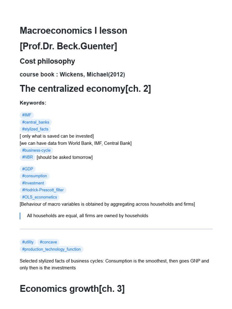 Macroeconomics I Lesson | PDF