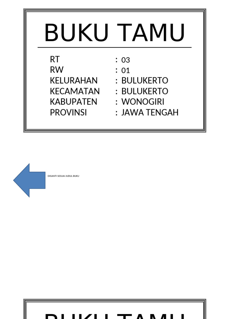 Buku Adm RT 03 RW 01 Gondang | PDF