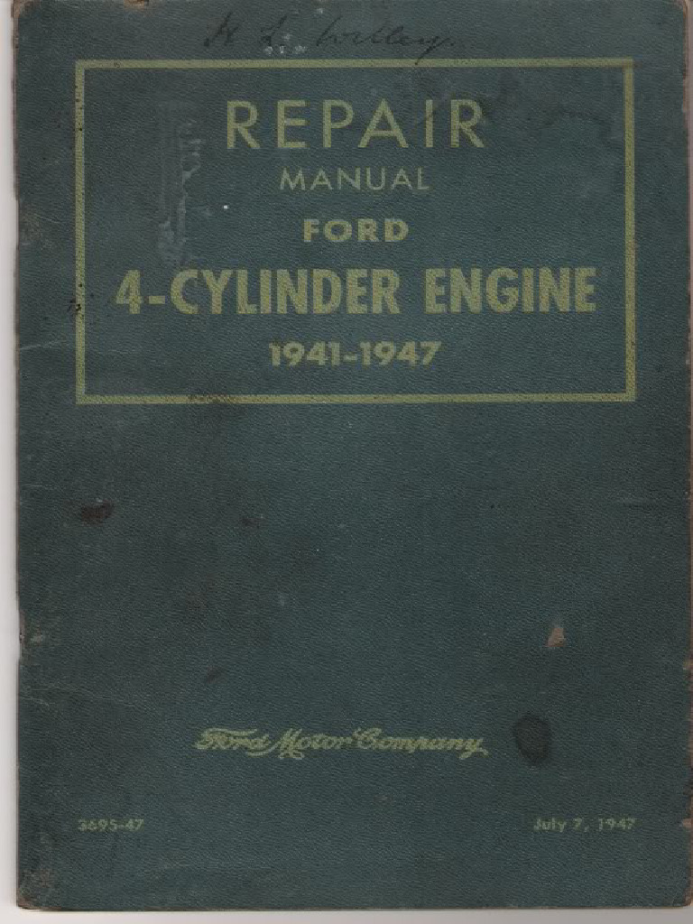 Ford Repair Manual 4 Cylinder Engine | PDF