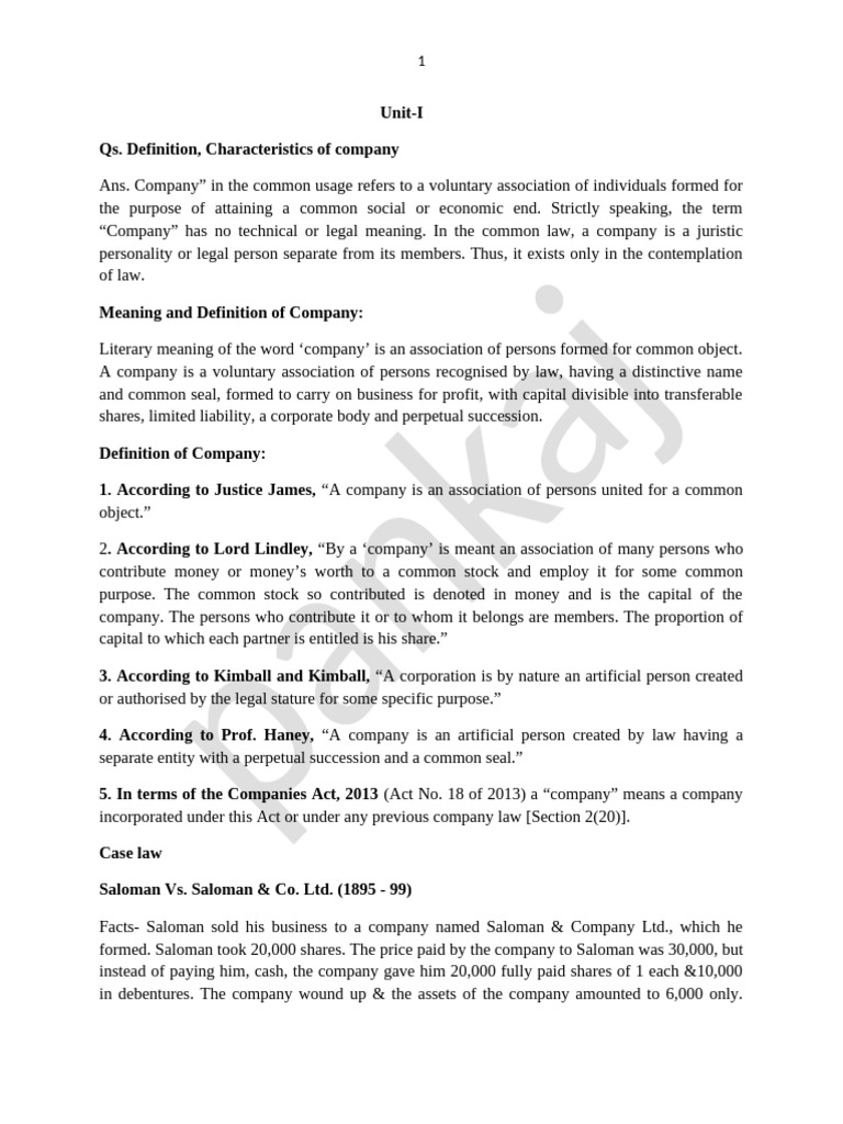 Company Law | PDF